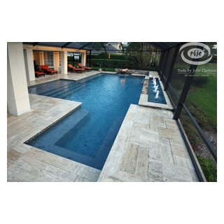 Sawgrass Pool with Fire & Water Bowl - Traditional - Pool ...