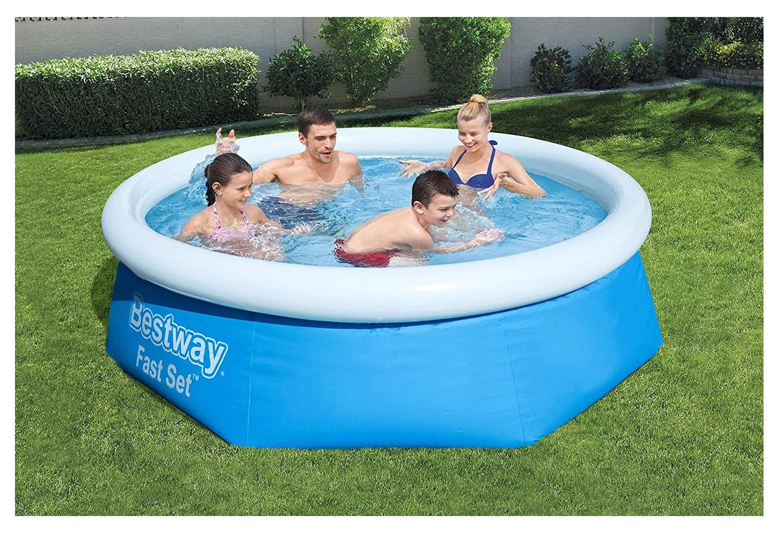 12ft Round Inflatable Easy Set Kids Swimming Pool with Filter Pump ...