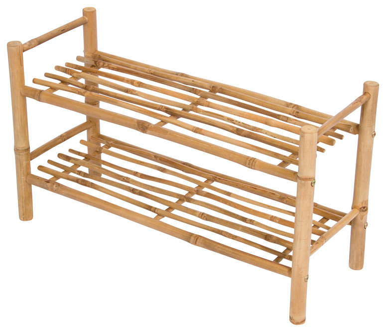 Handcrafted Bamboo Shoe Rack Free Standing Shelf Shoe Storage Organizer ...