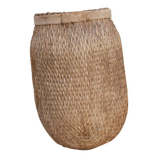 Rustic Oxidized Grain Basket - Asian - Baskets - by De-cor | Houzz