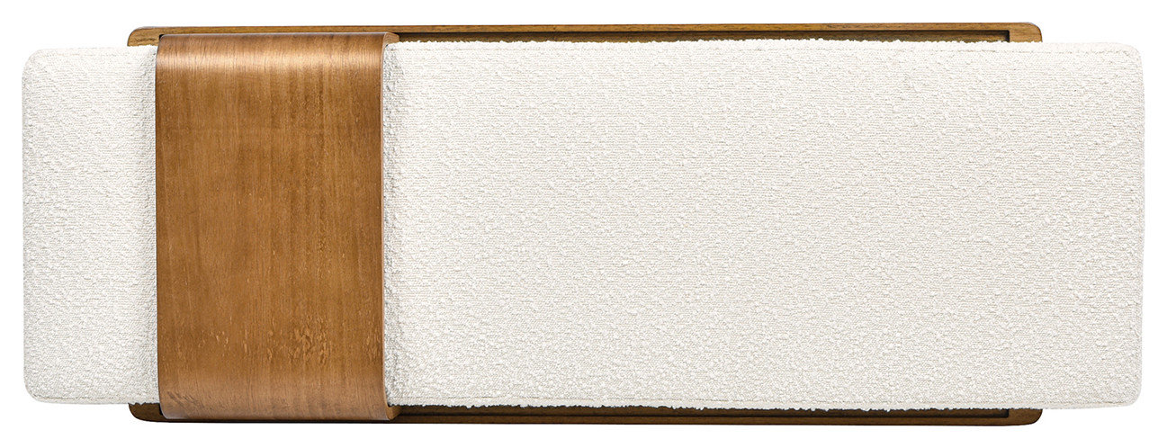 Billie 52" Modern Telephone Bench With Sliding Shelf, Ivory White ...