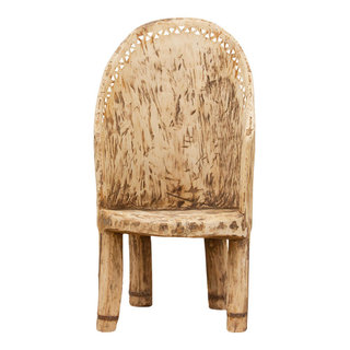 Tribal Bleached Wood Naga Chair - Rustic - Armchairs And Accent Chairs ...