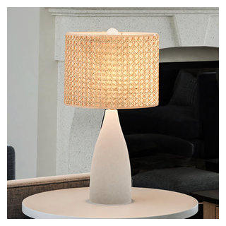 Organic Table Lamp 12''W x 12''D x 23''H, Matte White Finish - Tropical ...