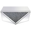 Elegant Modern 38" Square Crystal Coffee Table Silver Crystal ...