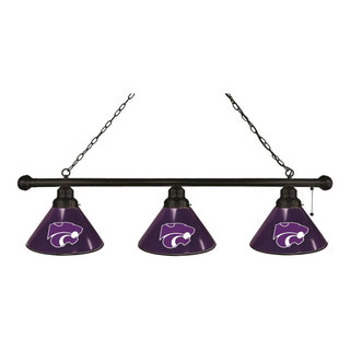 Holland Kansas State University 3-Shade Billiard Light - Black Fixture ...