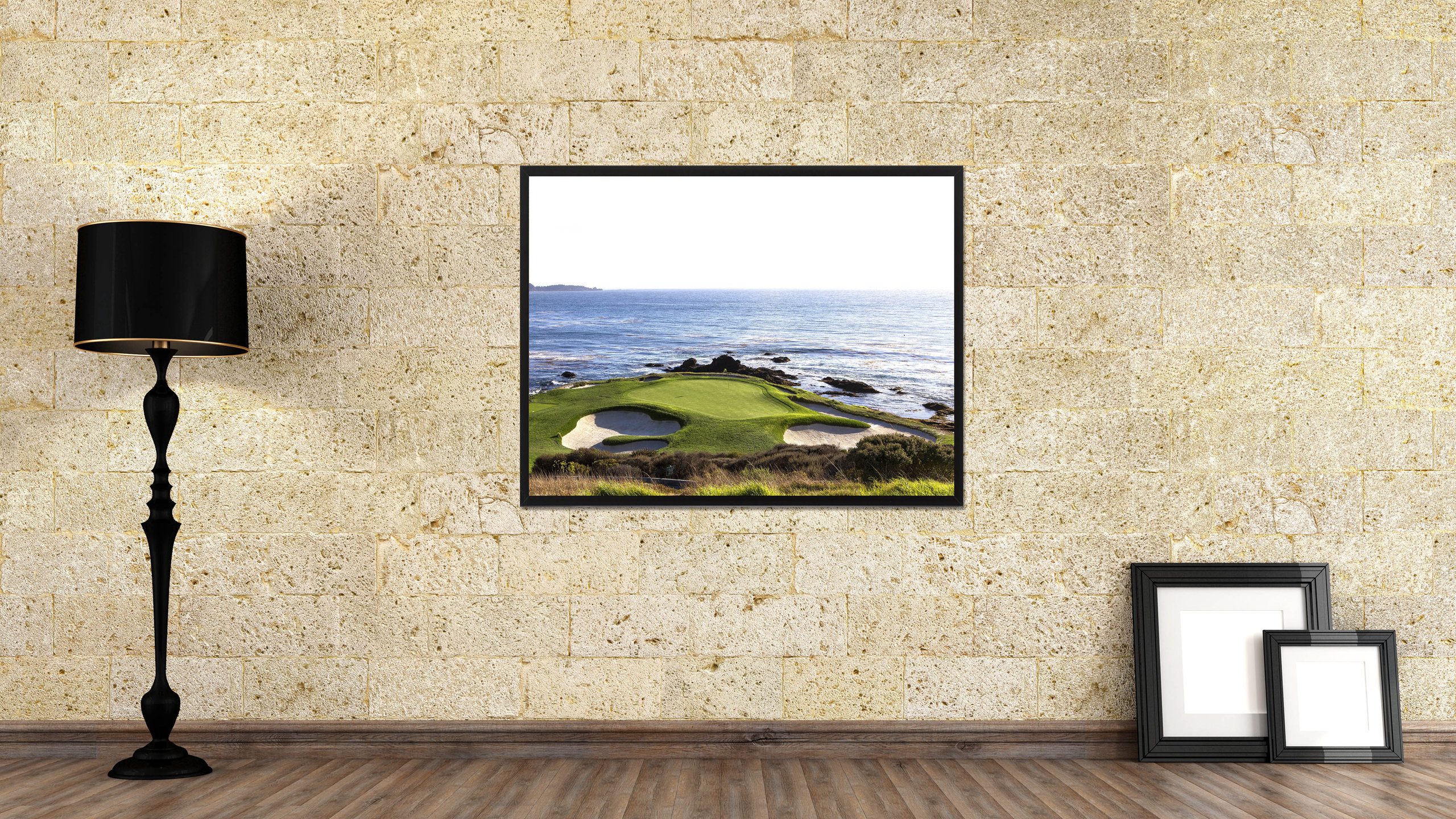 Pebble Beach Golf Course Photo Print on Canvas with Picture Frame, 22 ...