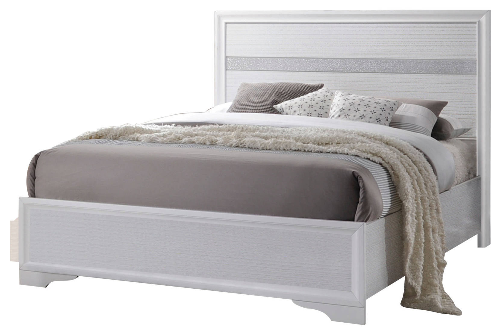 Acme Naima Bed, White, Twin - Transitional - Panel Beds - by Acme ...