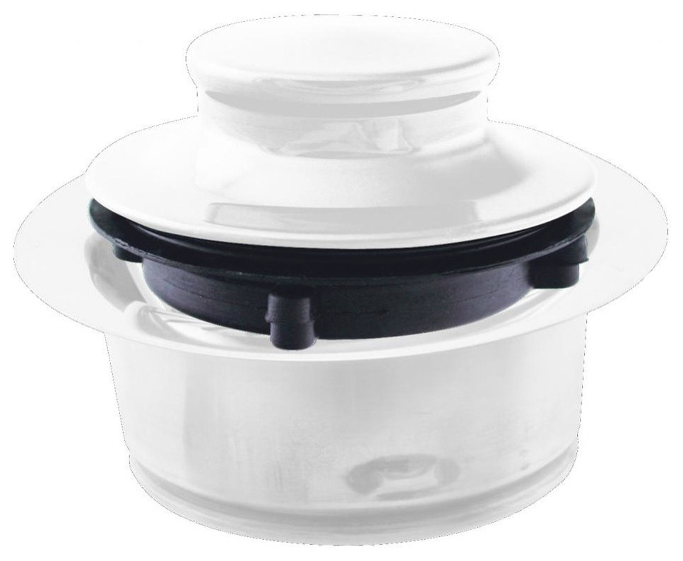 3-Bolt Mount Style Disposal Flange And Stopper In Powder Coated White ...