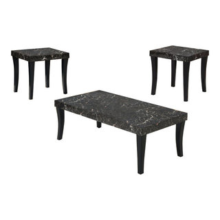 Gale Coffee/End Table Set, Black, Pack of 3 Pieces - Transitional ...