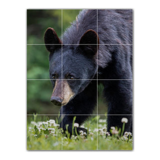 Bear Ceramic Tile Wall Mural HZ500119, 12.75" Wide x 17" High - Rustic ...