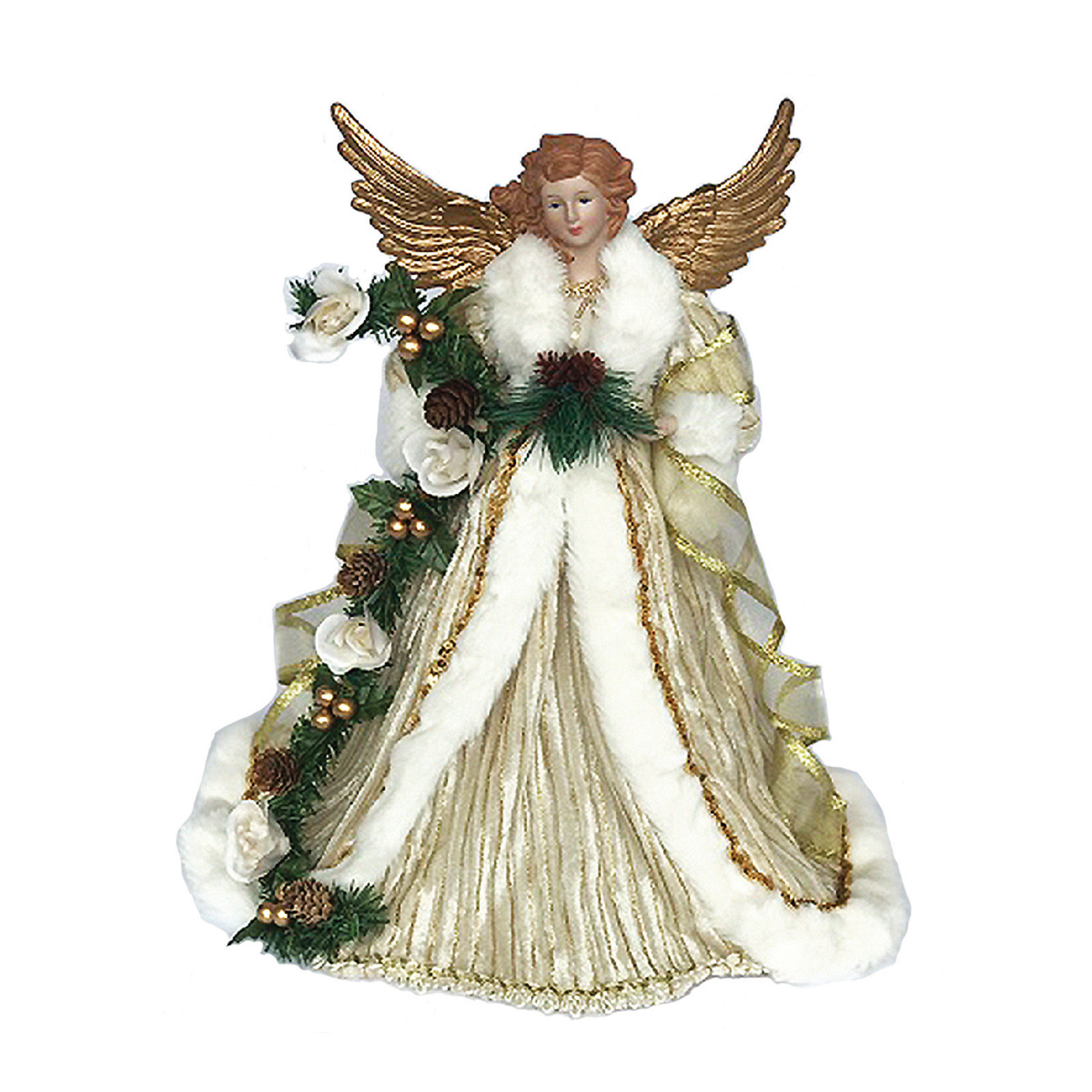 15" Gold Trimmed Angel Tree Topper - Holiday Accents And Figurines - by ...