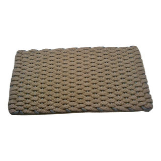 Rockport Rope Door Mat, 20"x30", Tan With Gray Insert - Contemporary ...