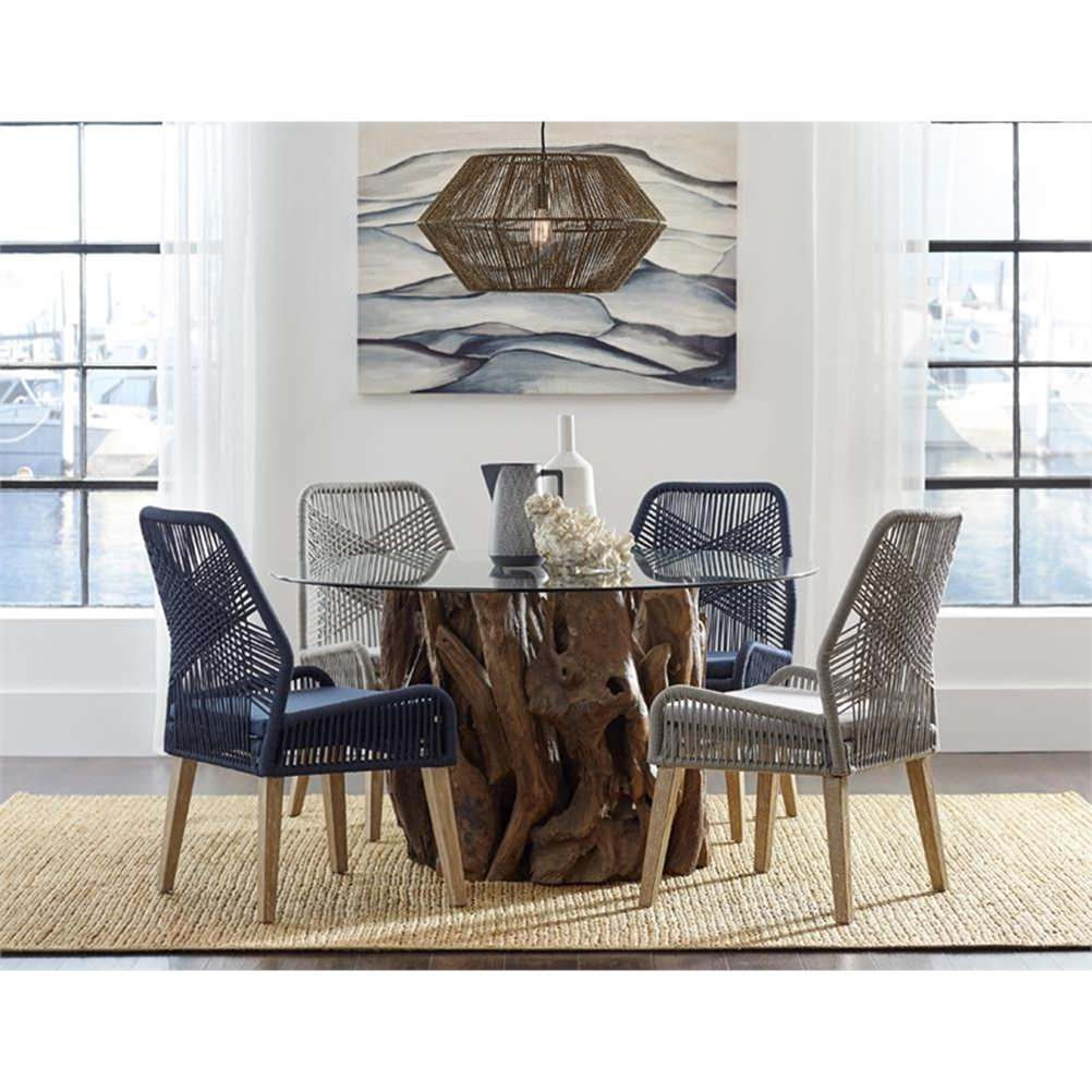 Coaster Nakia Woven Rope Wood Dining Chairs Dark Navy - Beach Style ...