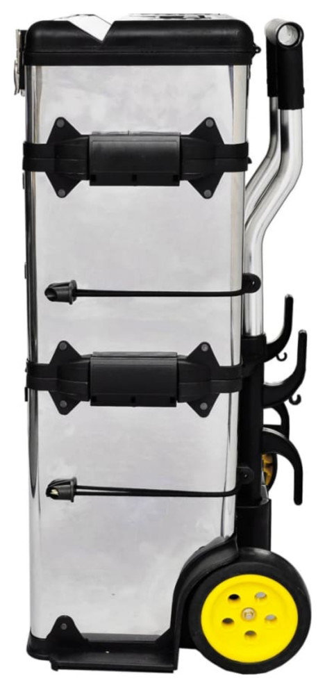 Vidaxl 3-Part Rolling Tool Box With 2 Wheels - Garage And Tool Storage ...