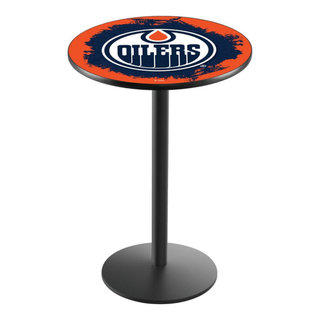 Holland L214 Edmonton Oilers 36x28" Pub Table - Black Wrinkle ...