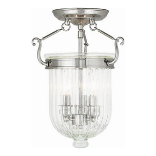 Sussex Dene 3-Light Semi-Flush Mount, Traditional Style 10x14 ...