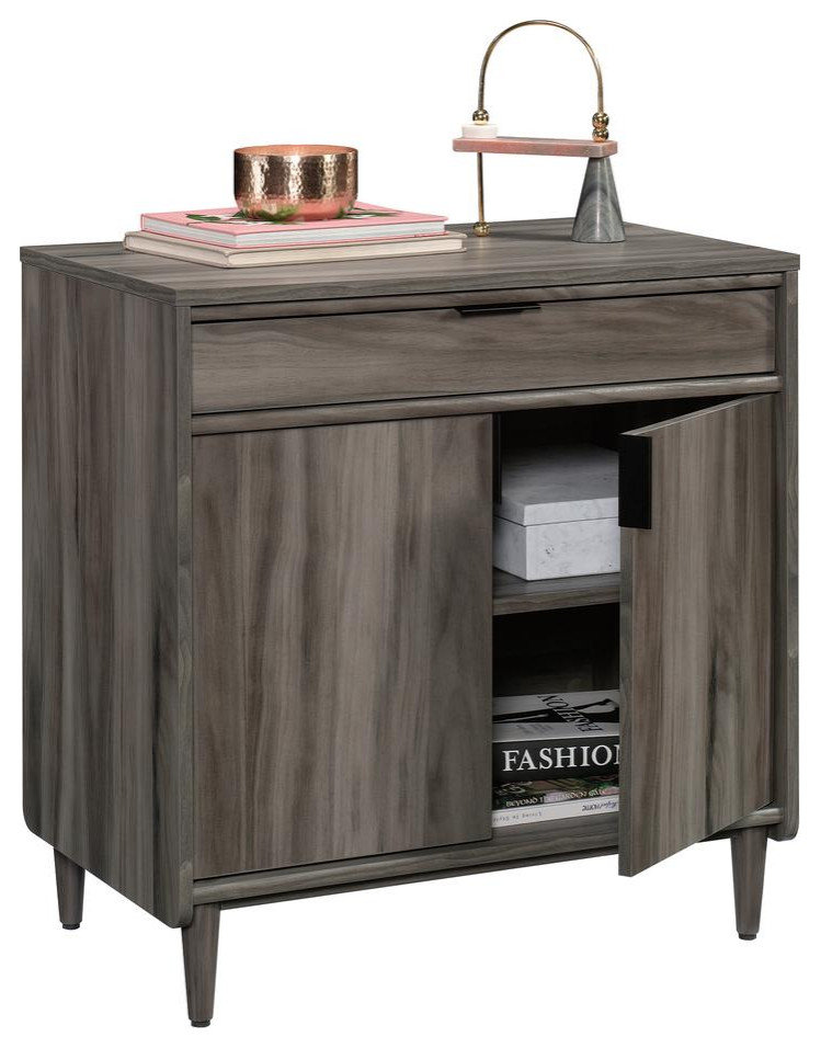 Clifford Wood Storage Cabinet Place Library Base, Jet Acacia ...