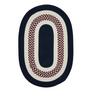 Flowers Bay Rug, Patriot Blue 2'x5', 2'x5' Oval - Contemporary ...