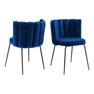 Dining Chair, Set of 2, Velvet, Modern Cafe Bistro Hospitality ...