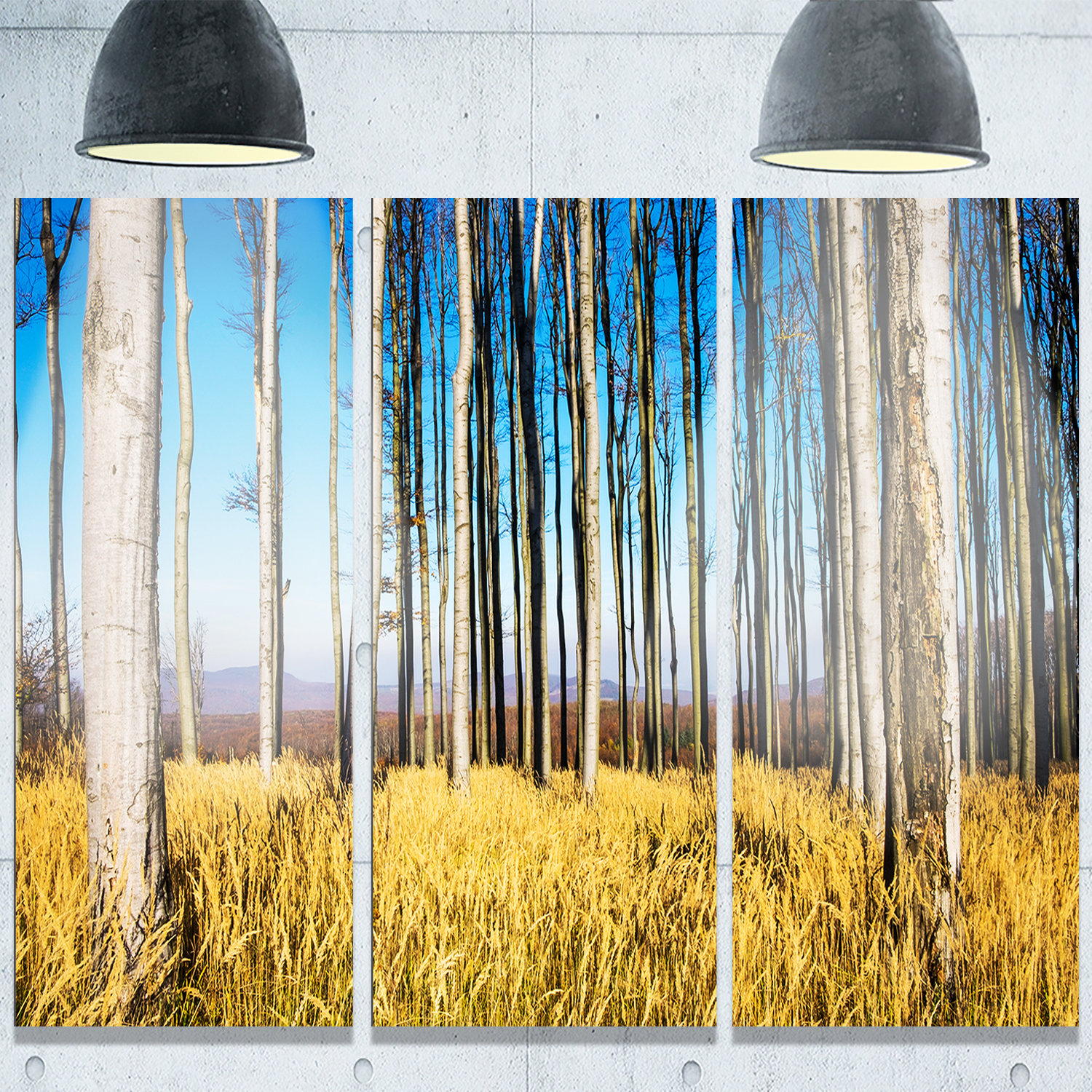 "Clear Sky and Bush in Thick Forest" Metal Art, 36"x28" - Contemporary ...