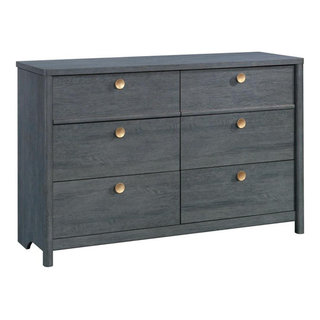 Sauder Dover Edge 6-Drawer Engineered Wood Dresser in Timber Oak Finish ...