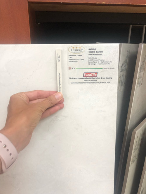 TEC grout-white tiles with Silverado or Sterling grout!