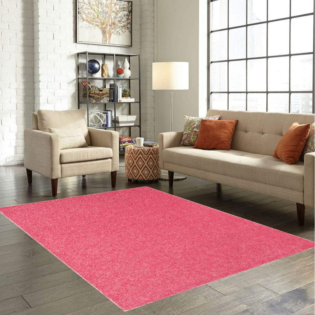 Color World Collection Way Solid Color Area Rugs, Pink, 5' x 7 ...