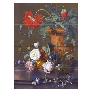 Tile Mural A Still Life Poppies Kitchen Bathroom Wall Backsplash, 8 ...