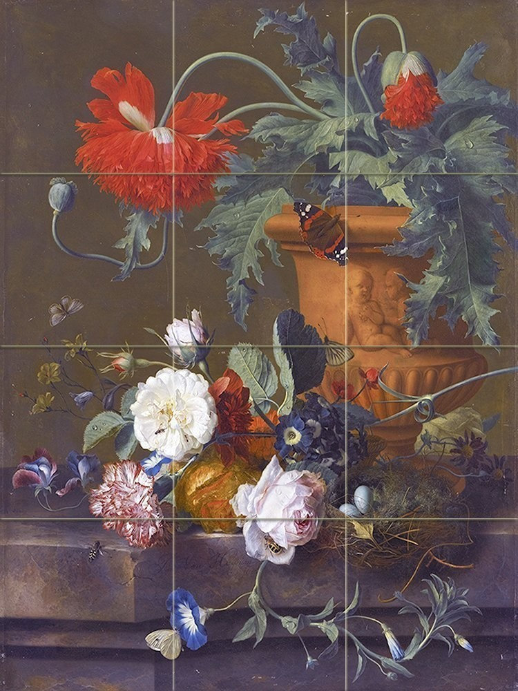 Tile Mural A Still Life Poppies Kitchen Bathroom Wall Backsplash, 8 ...