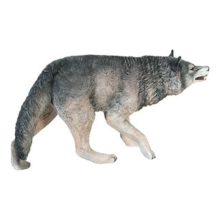Design Toscano Growling Gray Wolf Statue - Contemporary - Garden ...