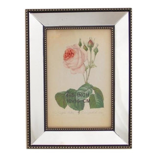 Silver Studded Glass Mirror Encased Photo Picture Frame, 5.75"x7.75 ...