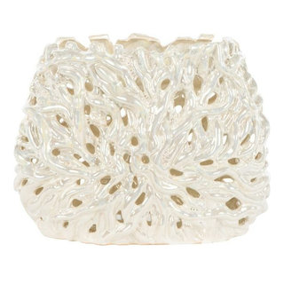 Pearlized Oval Vase - Beach Style - Vases - by HedgeApple | Houzz