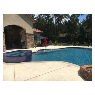 Benders Landing Freeform Pool with Waterfall - Traditional - Pool ...