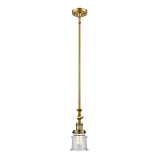 Franklin Restoration Small Canton 1 Light Mini Pendant In Brushed Brass