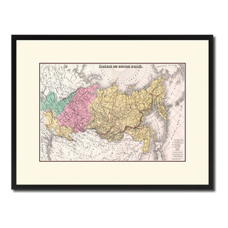 Russia Siberia Vintage Antique Map Wall Art, 16"x21" - Contemporary ...