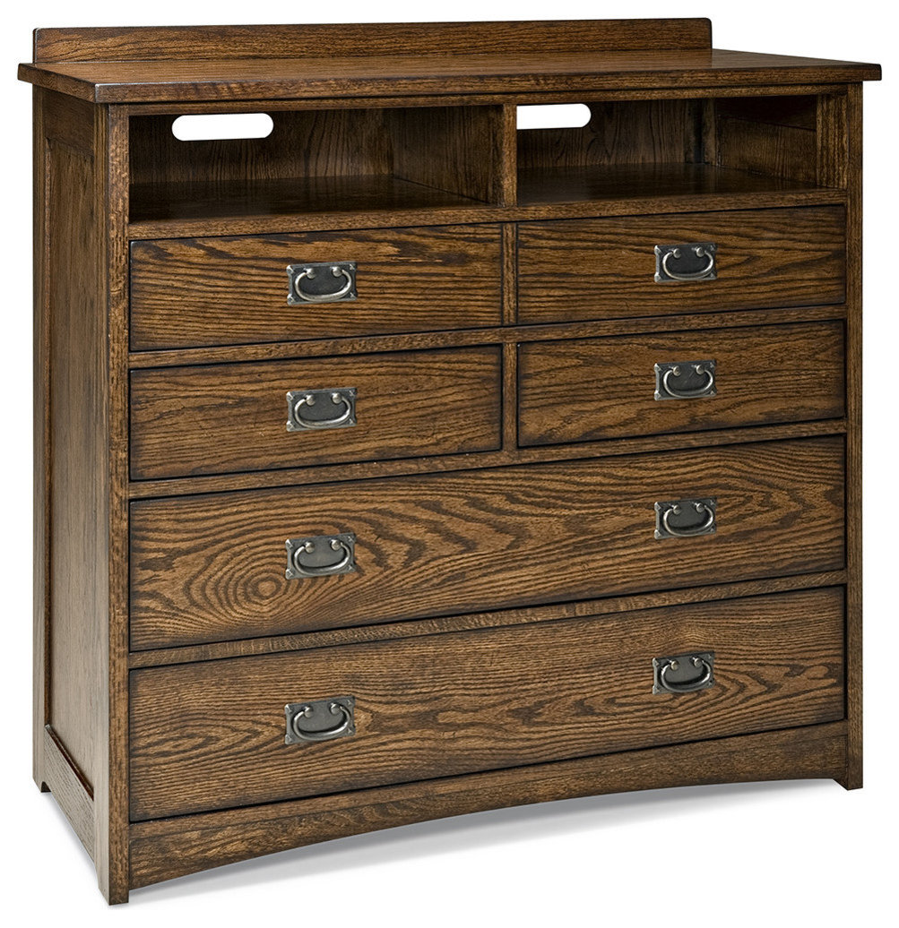 Intercon Furniture Oak Park 5-Drawer Media Chest, Mission, 44"x19"x43 ...