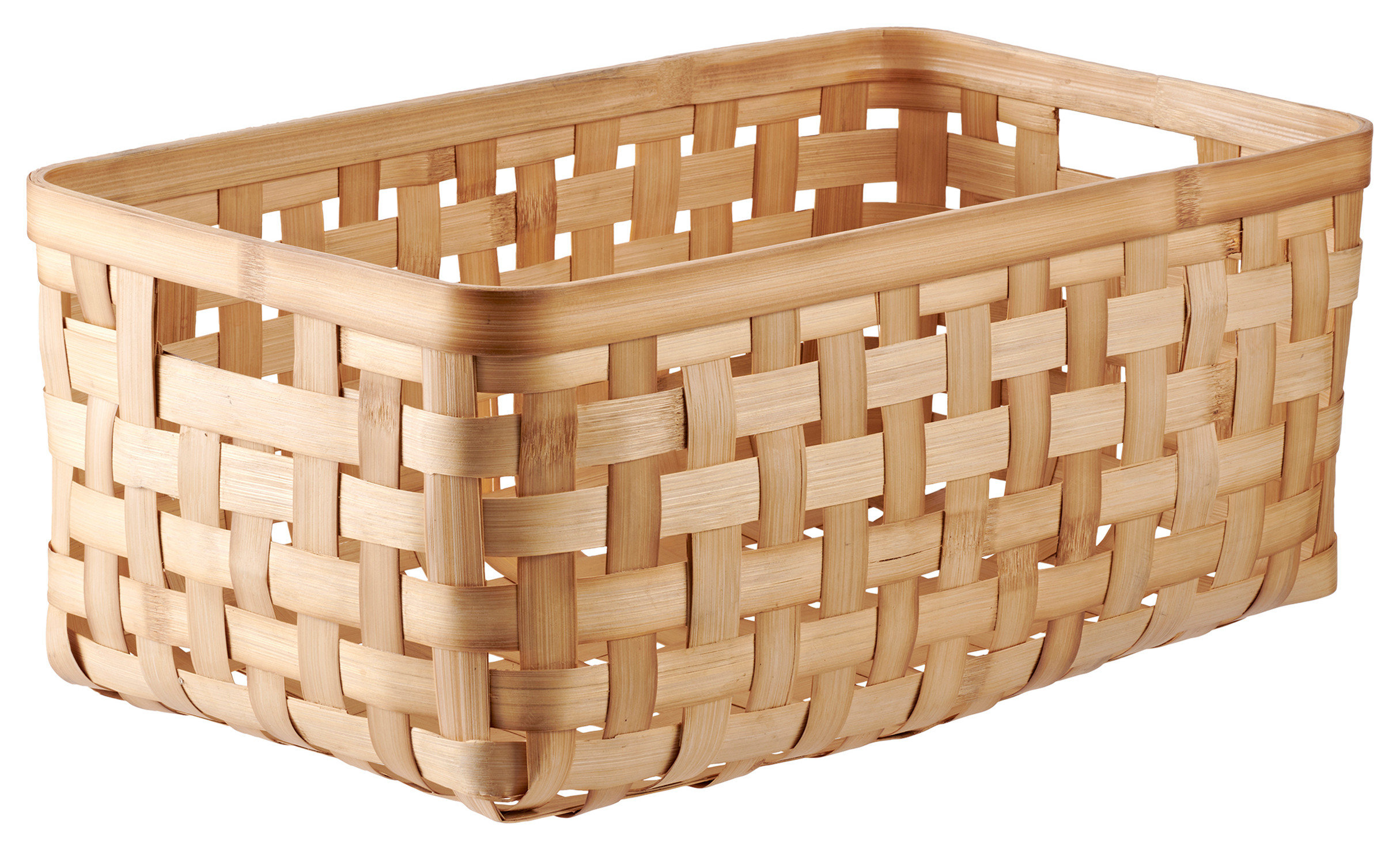 Bahmi Woven Bamboo Storage Bin, 13x22x10in. - Tropical - Storage Bins ...