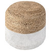nuLOOM Liana Braided Two Tone Jute Pouf, Natural - Beach Style - Floor Pillows And Poufs - by ...