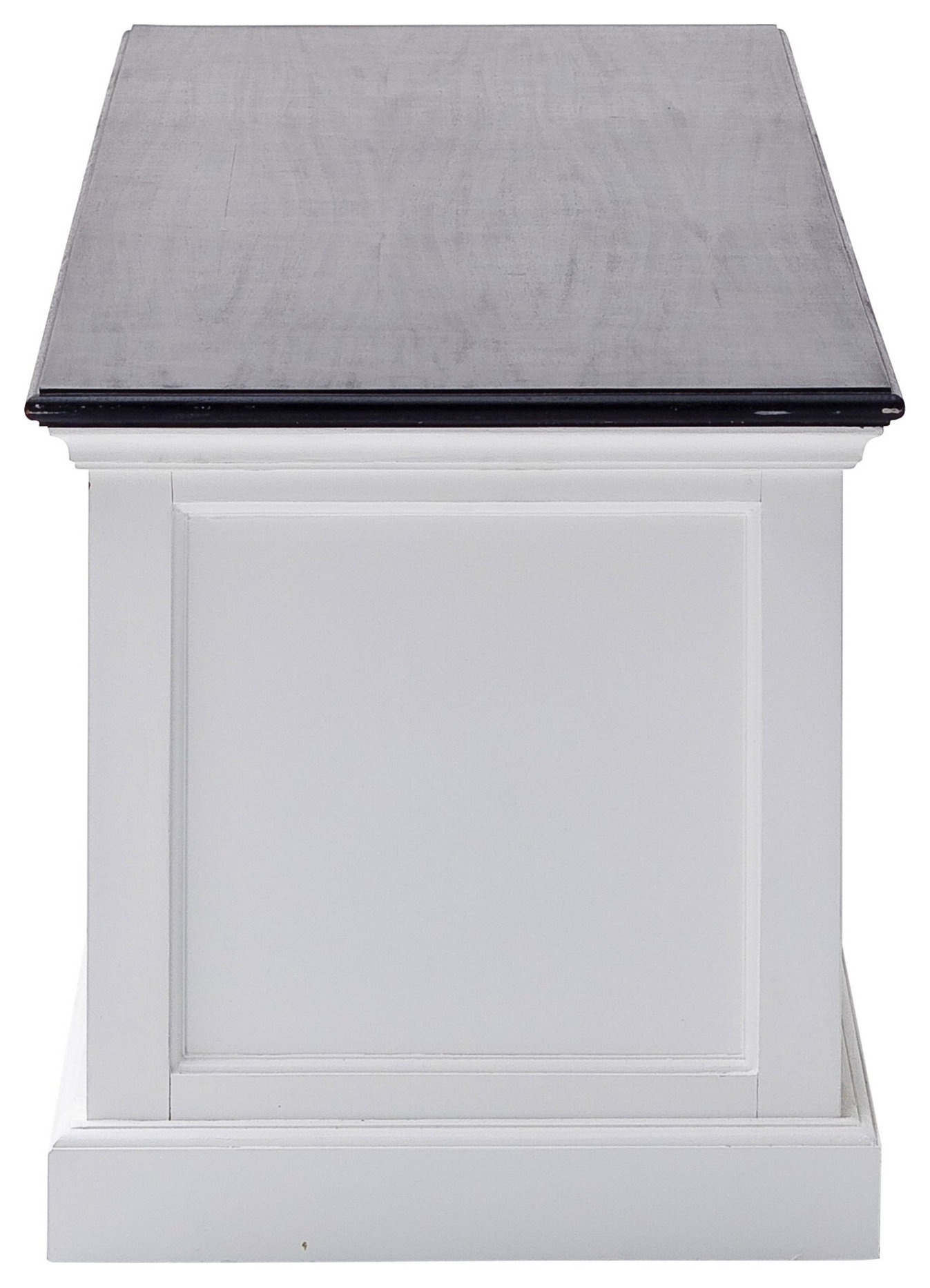 71" Classic White and Black Entertainment Unit With Two Drawers ...