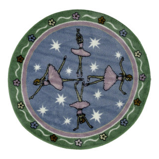 Fun Rugs Fun Time Shape Collection Ballerinas Area Rug, 39"x39 ...