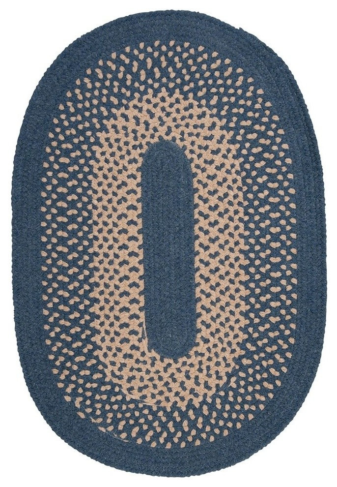 Jackson Rug, Federal Blue, 5x8' Oval, 5'x8' Oval - Contemporary - Area ...