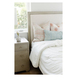 Modern Coastal Bedroom Bedding Nightstands - Beach Style - Bedroom ...
