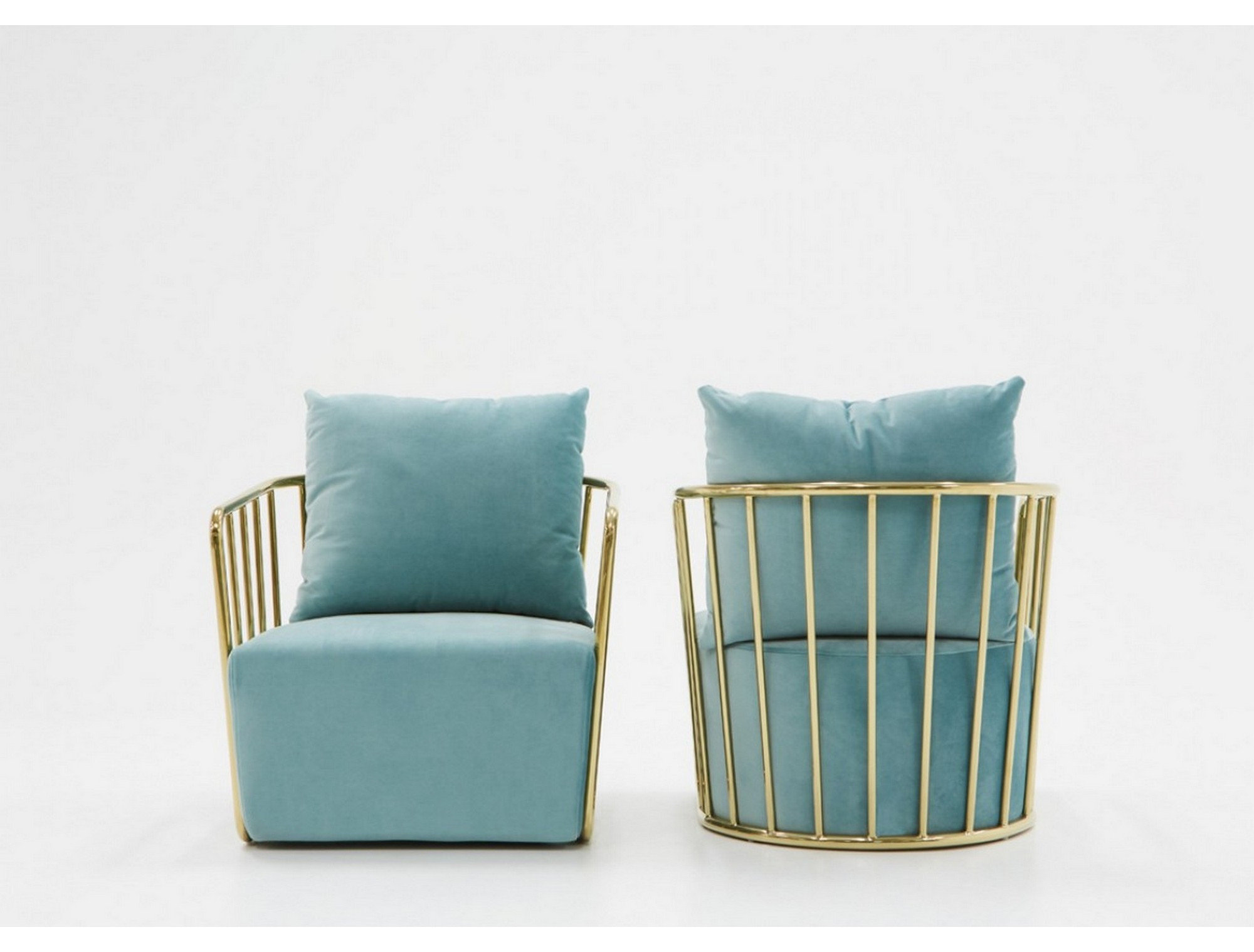 Mission Style Metal Accent Chair with Fabric Seating, Blue and Gold ...
