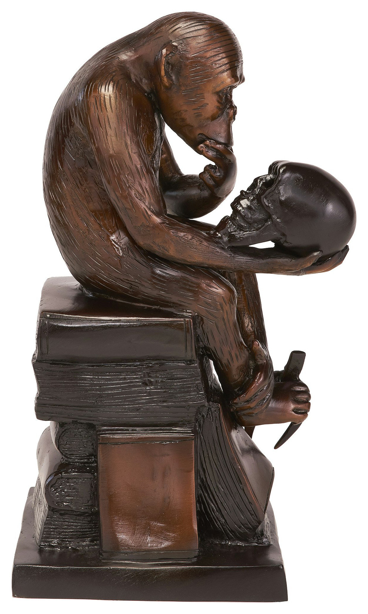 Darwins Ape Bronze Statue - Eclectic - Decorative Objects And Figurines ...