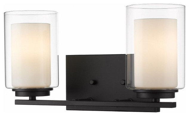 2 Light Vanity Light in Metropolitan Style - 15 Inches Wide by 7.75 ...