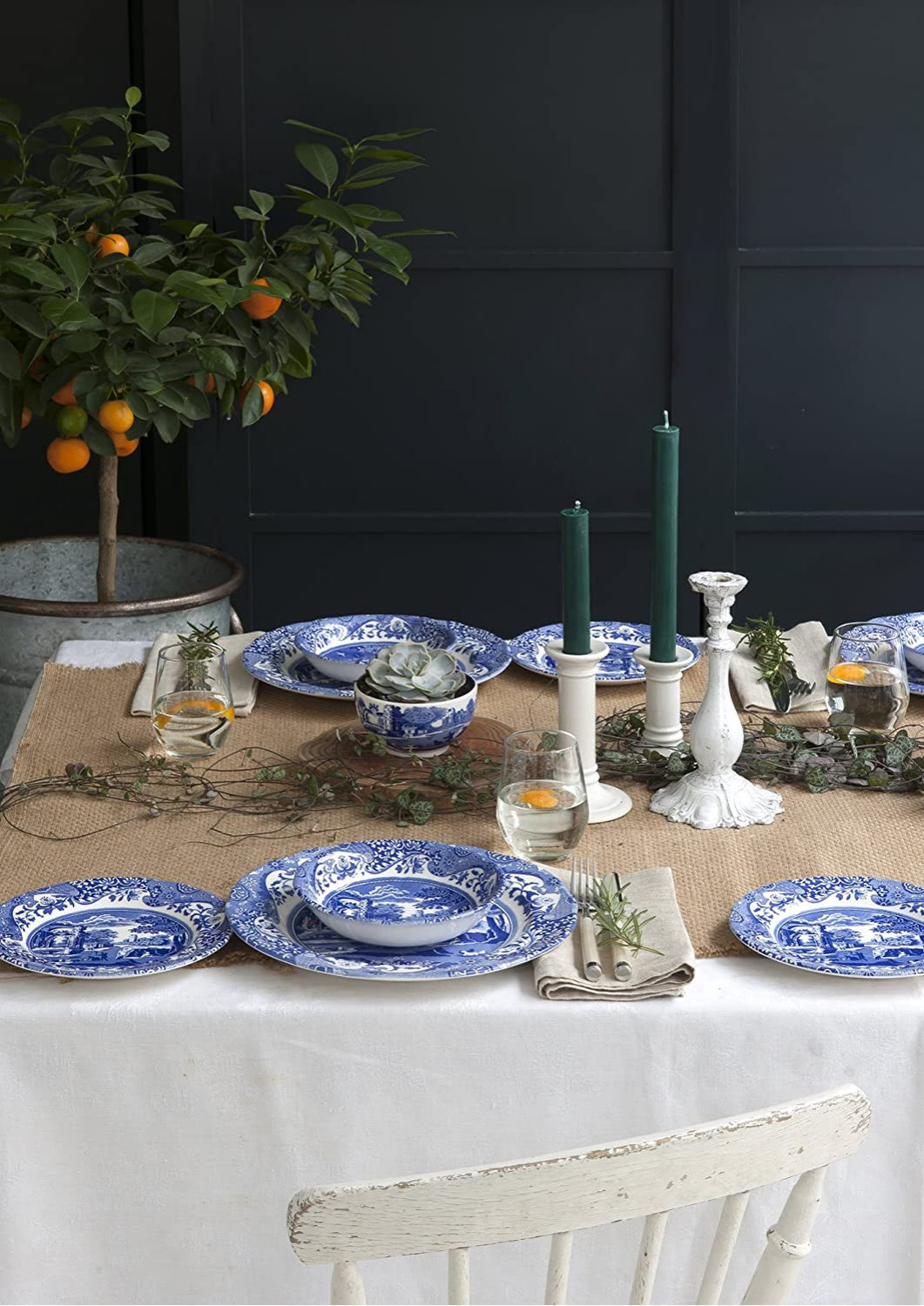 Spode Blue Room Set of 6 Georgian Plates - Farmhouse - Dinner Plates ...