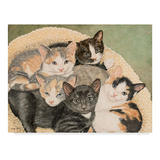 Jan Benz 'Gracies Kittens' Canvas Art, 19"x14" - Contemporary - Prints ...