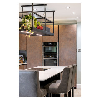 Ferro Bronze with black lacquered handle rails - Contemporary - Kitchen ...