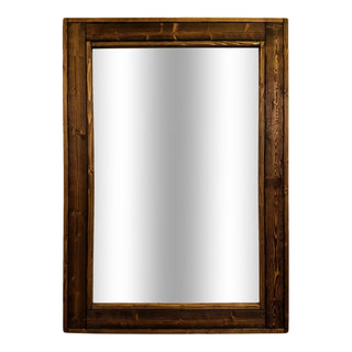 Herringbone Stained Vanity Mirror, 30"x42" - Rustic - Wall Mirrors - by ...
