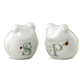 Lenox Butterfly Meadow Figural Frog 2.5 Inch Salt and Pepper Shaker Set ...